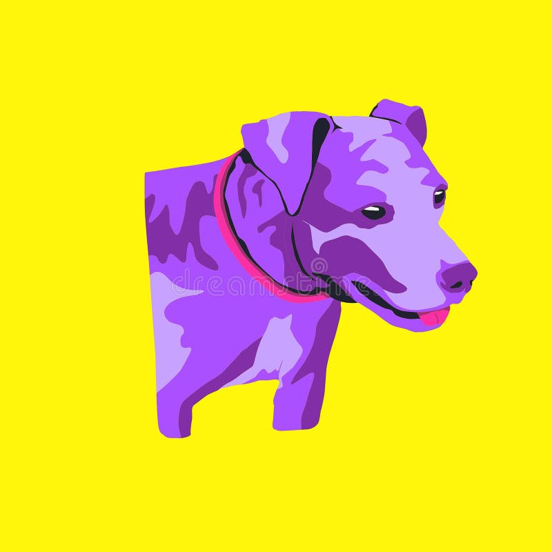 Ilustración Mínima. Perro Morado Elegante Stock de ilustración ...