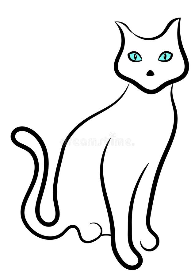 Ilustración Simple Del Gato Stock de ilustración - Ilustración de ...