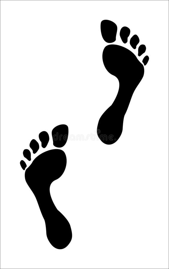 Foot Step Icon. Imprint, Silhouette of a Bare Human Foot Ilustración ...