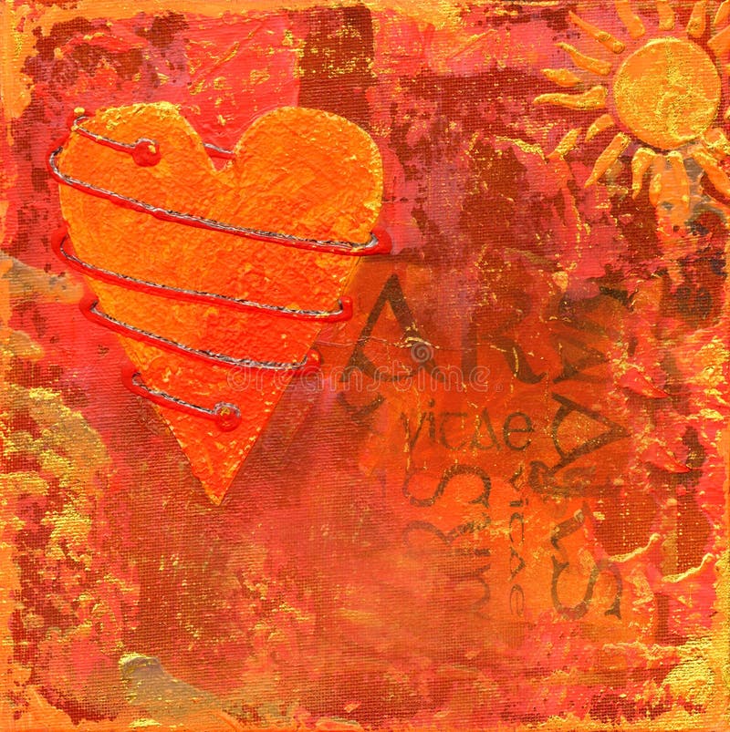 Collage con corazón stock de ilustración. Ilustración de pintura - 3711698