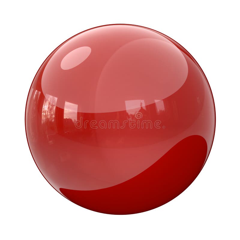 Bola Roja Brillante De La Esfera Ilustración Del Vector Ilustración