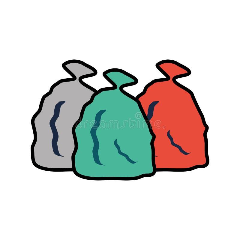 Ilustración Vectorial De Diseño De Bolsas De Basura Aisladas Stock De Ilustración Ilustración