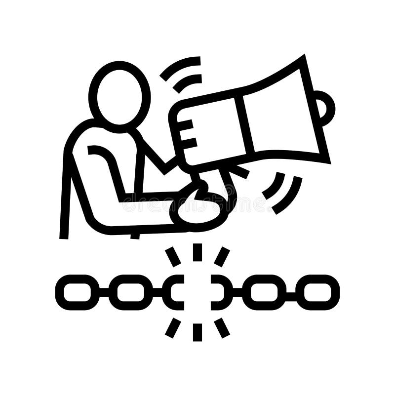 Ilustración Vectorial De Icono De Línea De Libertad De Expresión