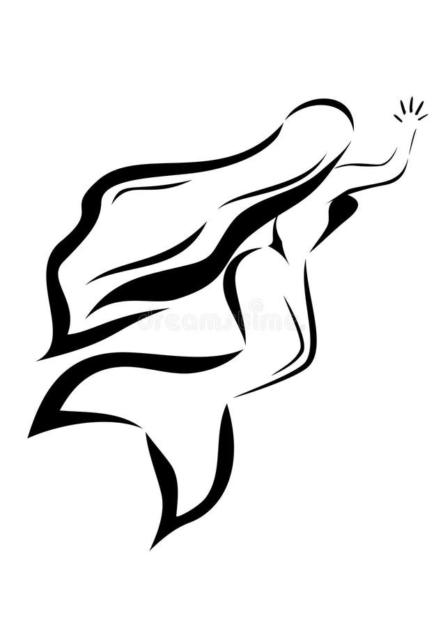 Dibujo Simple Del Gato Blanco Y Negro Ilustración Del Vector