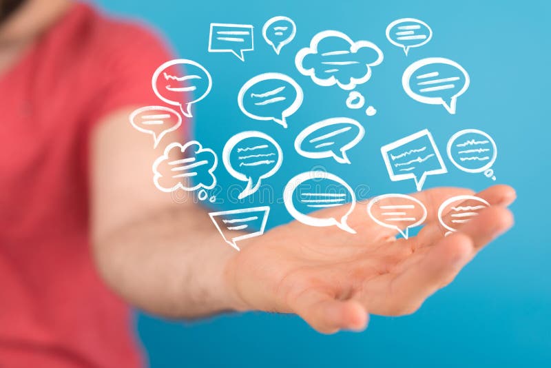 A Ilustration of a Communication Concept. the Word Communication with ...