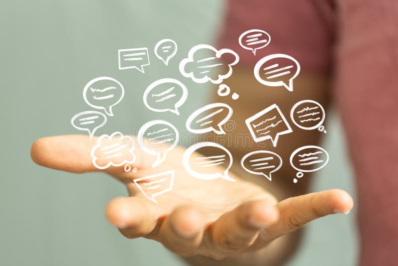 A Ilustration of a Communication Concept. the Word Communication with ...