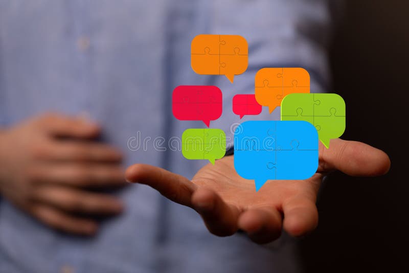 A Ilustration of a Communication Concept. the Word Communication with ...