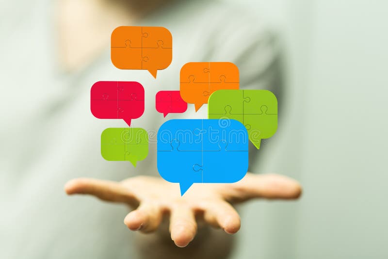 A Ilustration of a Communication Concept. the Word Communication with ...