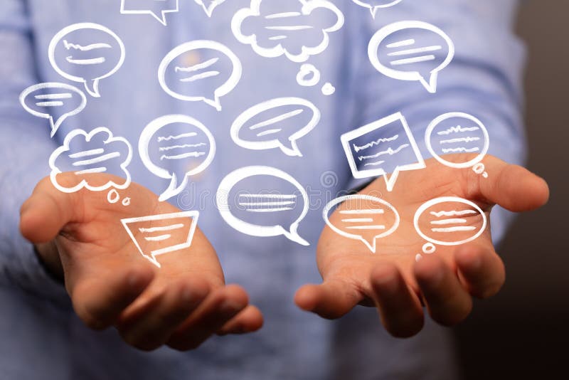 A Ilustration of a Communication Concept. the Word Communication with ...