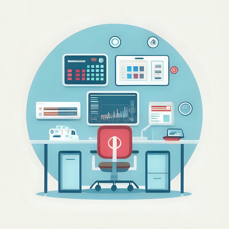 Ilustration of Depict the Use of Computers and Tablets in Medical ...