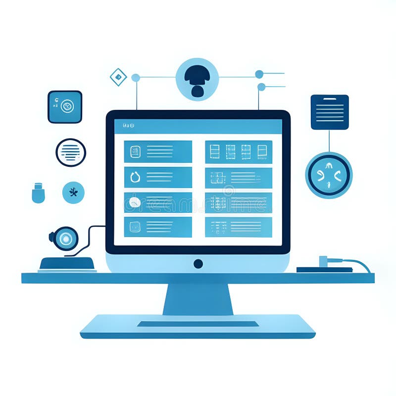 Ilustration of Depict the Use of Computers and Tablets in Medical ...