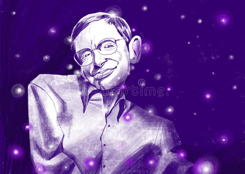 Foto De Desenho Animado Stephen Hawking, Vetor Ilustração do Vetor ...