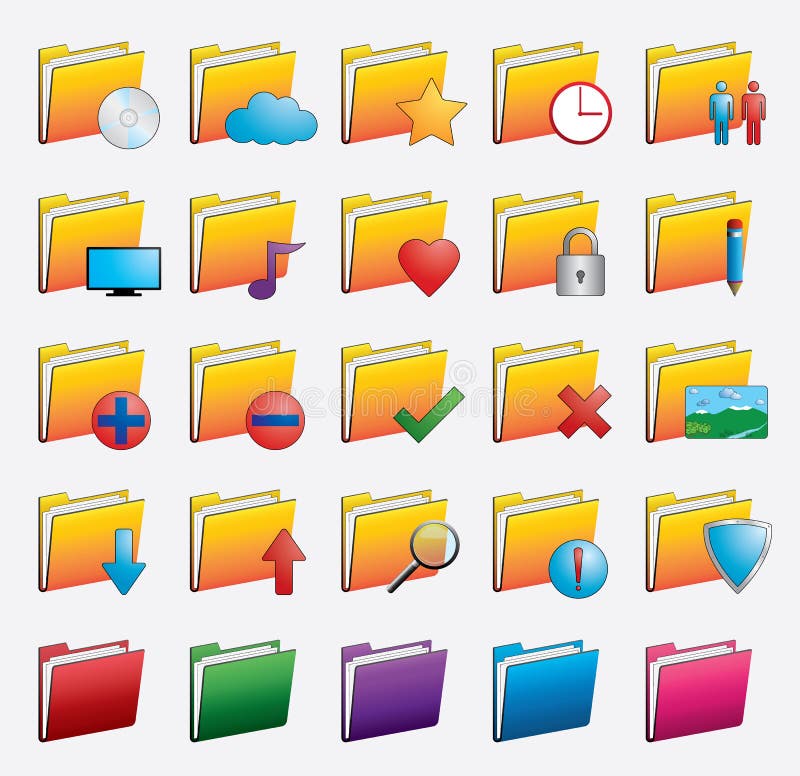 Folder icons stock vector. Illustration of empty, icon - 10190153