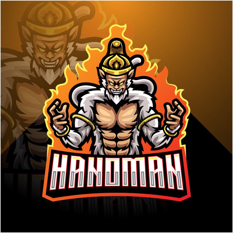 Hanoman Esport Mascot Logo Design Stock Vector - Illustration of emblem ...