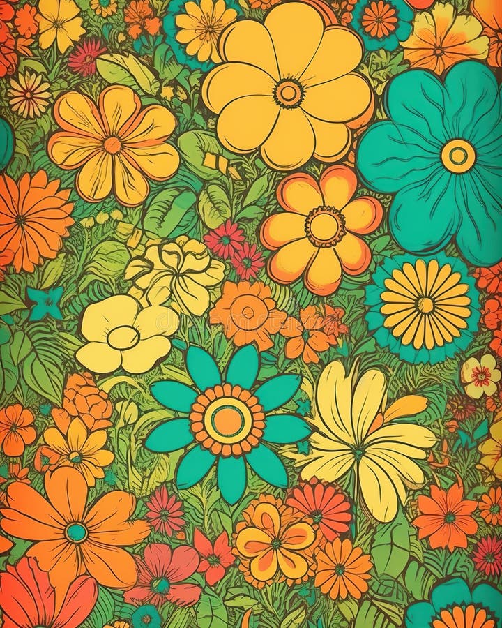 Ilustration of Hippie Wallpaper Stock Illustration - Illustration of ...