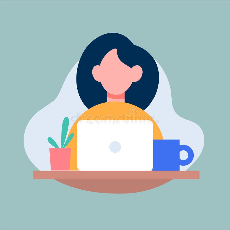 Ilustration People Remote Work Vector Stock Vector - Illustration of ...