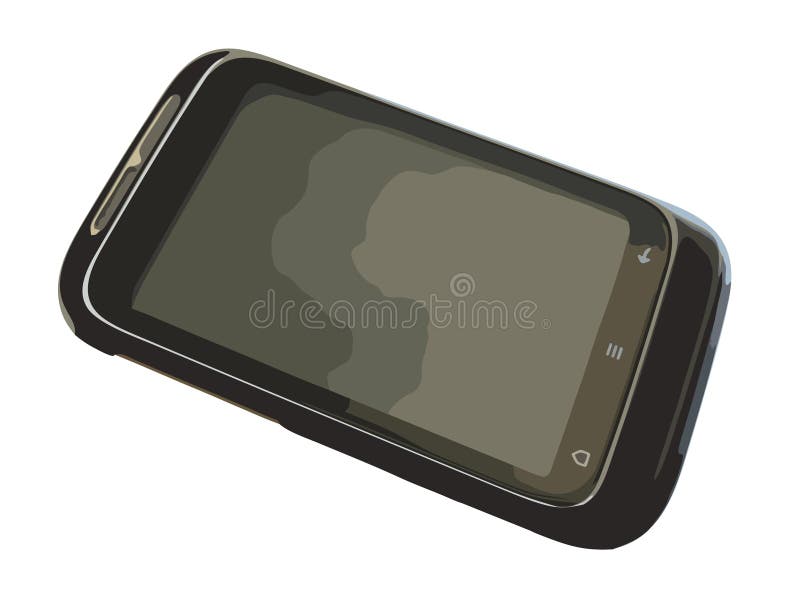 Ilustração De Um Smartphone Preto Isolado Com Tela Sensível Ao Toque Em