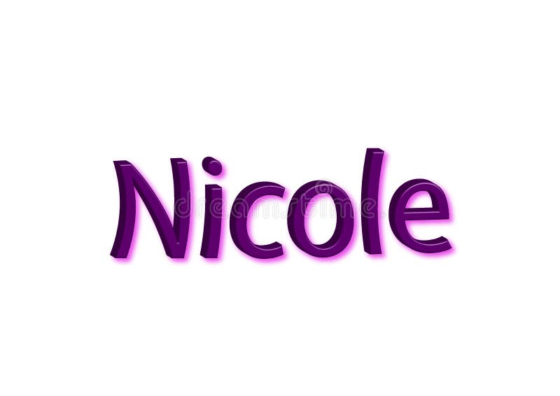 Ilustração Nome Nicole Isolada Em Um Fundo Branco Ilustração Stock