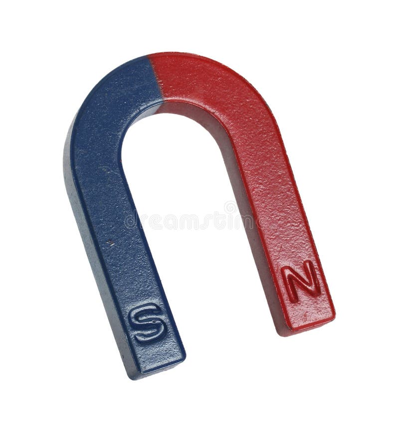 Imán Rectangular Del Color Azul Y Rojo Con El Polo Del Norte Y Sur ...