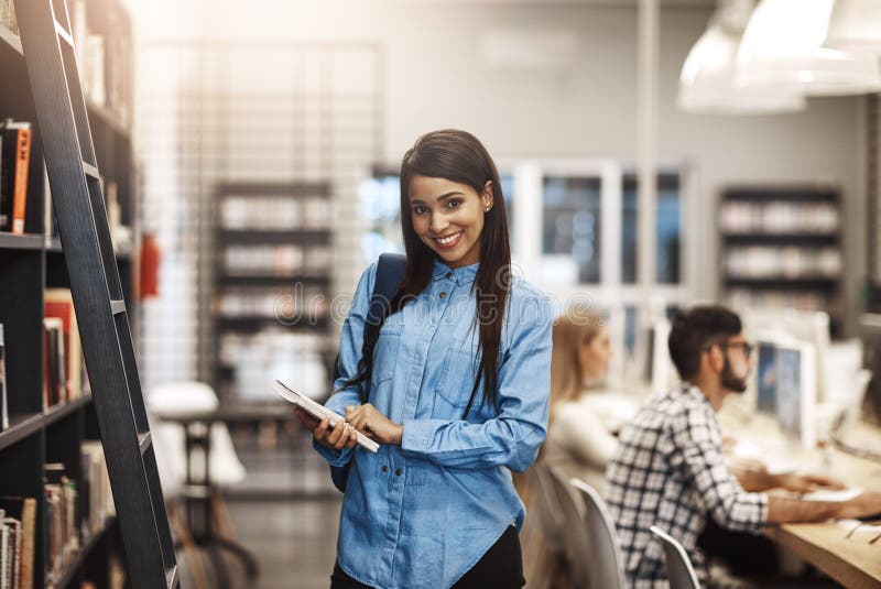Im Here To Prep for Finals. Portrait of a University Student Standing ...