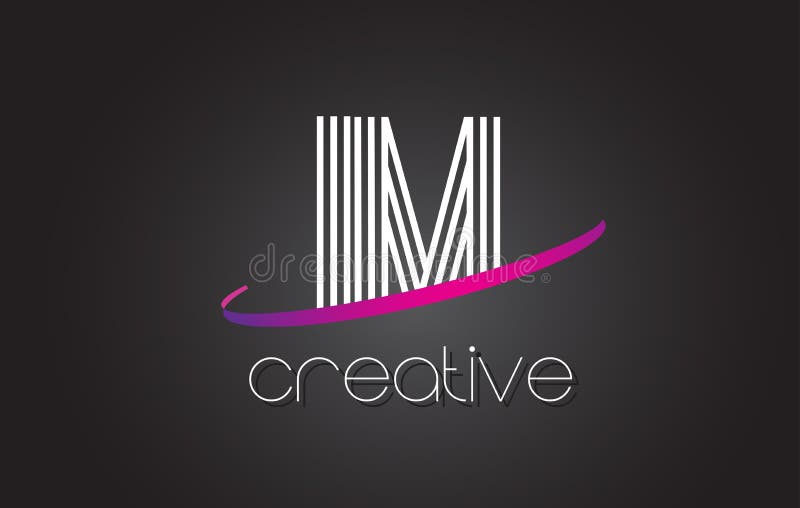 IM I M Letter Logo Com Linhas Projeto E Swoosh Roxo Ilustração do Vetor ...