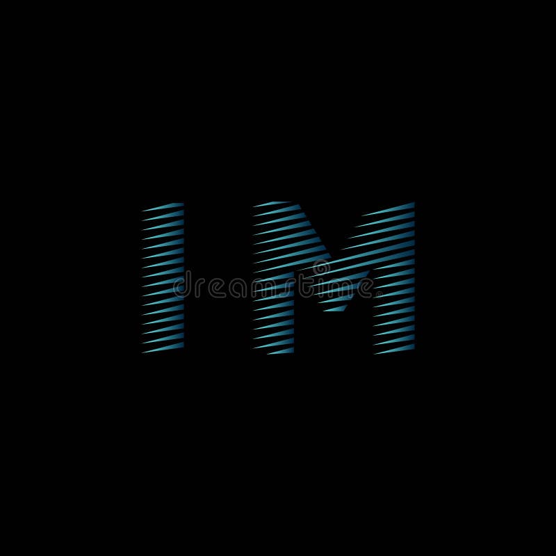 IM Monogram Lines Style Blue Light Vector Stock Vector - Illustration ...