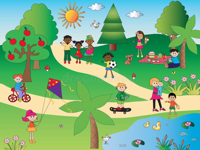 Im Park stock abbildung. Illustration von schätzchen - 47892675