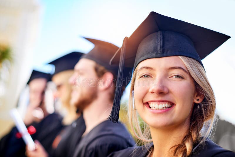 Im Ready for Whats Out There. Defocused Shot of Students on Graduation ...