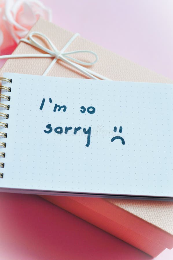 Apologize Card on the Gift Box Stock Image - Image of text, banner ...