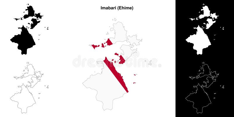 Imabari outline map stock vector. Illustration of municipality - 379115436