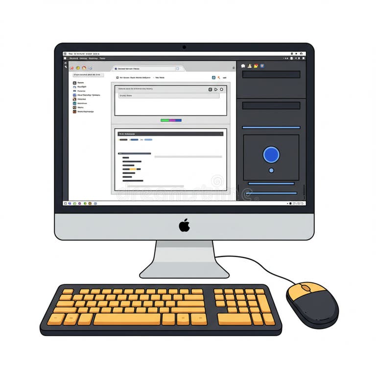 IMac Displaying a Browser or Software Interface with Tabs and Menus ...