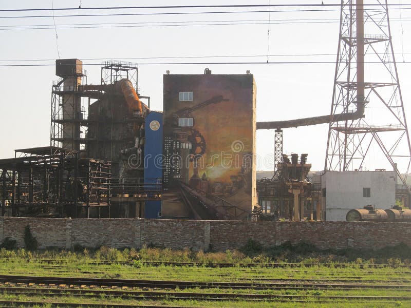 Image of an Abandoned Industrial Complex with a Repurposed Factory As ...