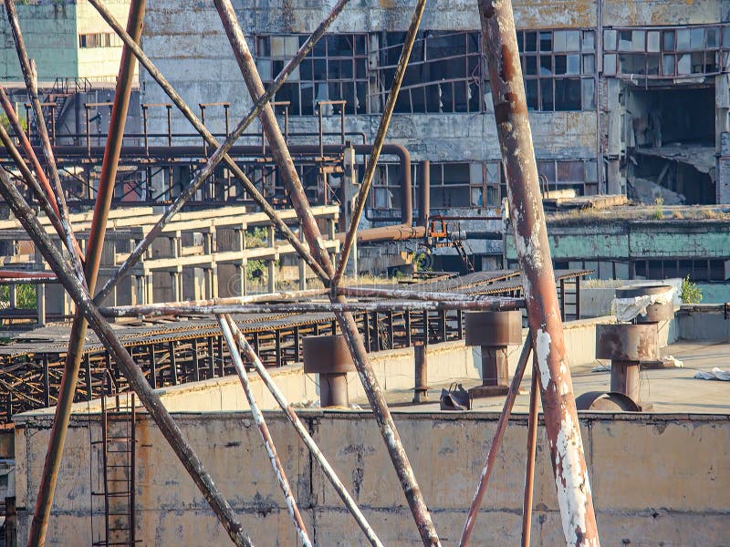 Image of an Abandoned Industrial Structure, Likely a Factory or ...