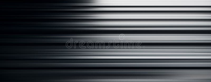 Abstract Black and White Horizontal Motion Lines Background. 3D ...