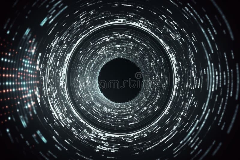 Abstract Circular Data Tunnel Stock Illustration - Illustration of ...