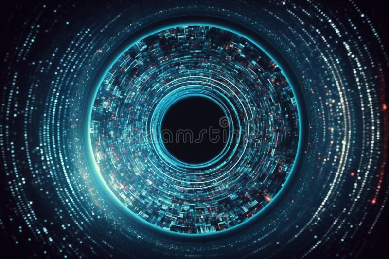 Abstract Circular Data Tunnel Stock Illustration - Illustration of ...