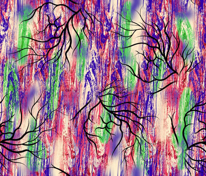 Seamless Abstract Multi Color Pattern on Cream Stock Illustration ...