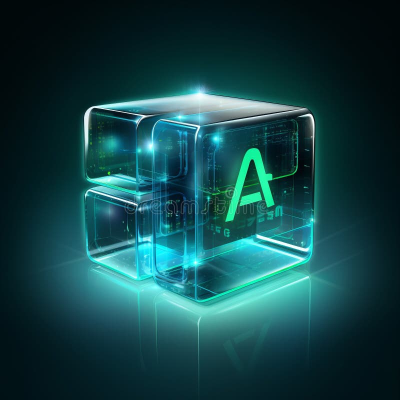 An Image of an Abstract Cube with the Letter a on it Stock Illustration ...