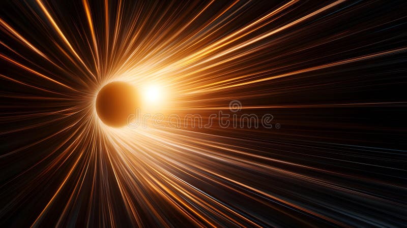 The Image is an Abstract Depiction of Light Streaks Radiating from a ...