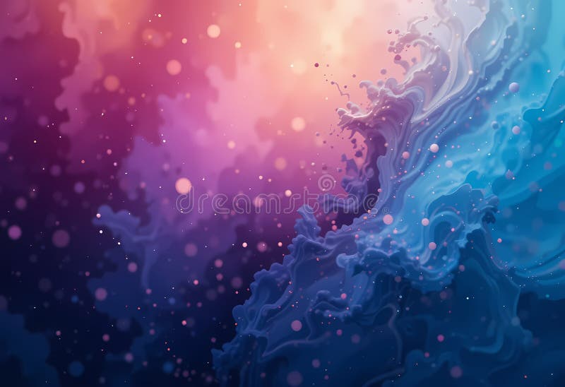 Abstract Cosmic Splash with Bokeh Effect Stock Illustration ...
