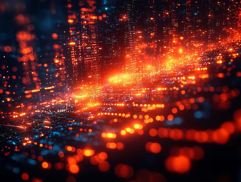 Image of an Abstract Digital Representation, Simulating Data Energy ...