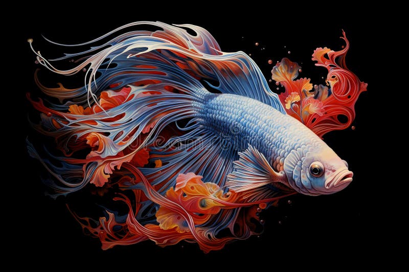 Image of Abstract Fantasy of Betta Fish, Pet, Animals, Illustration ...