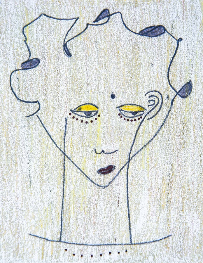 Image of Abstract Hand Drawn Face Stock Photo - Image of beautiful ...