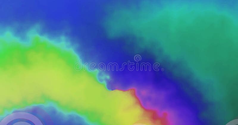 Image of Abstract, Liquid Clouds of Merging Yellow, Blue and Green ...