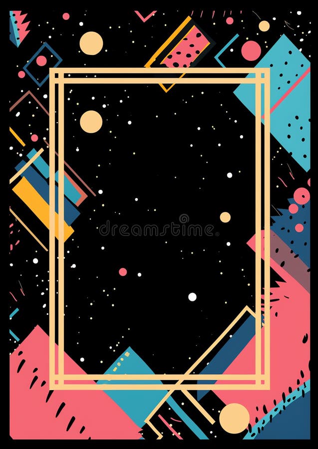 Abstract Memphis Design Frame 80s Retro Nostalgic Stock Illustration ...