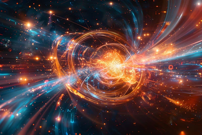 The Image is an Abstract Painting of a Nebula Stock Illustration ...