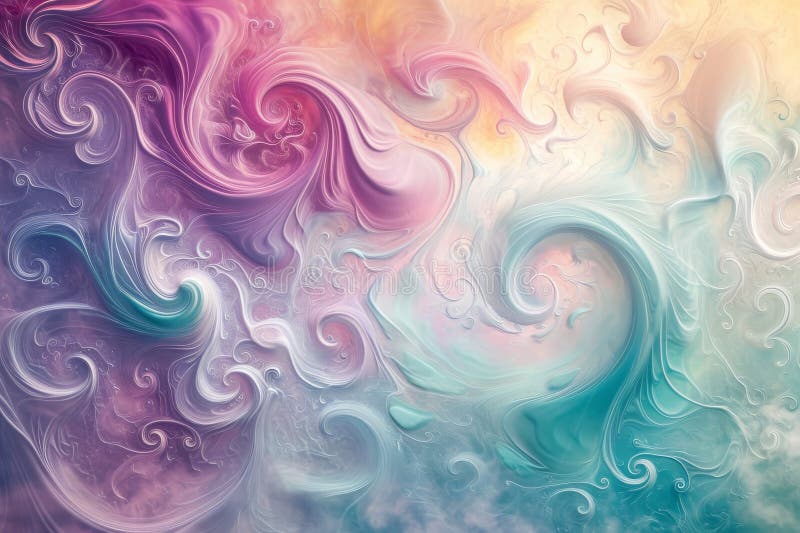 An Image of an Abstract Painting Showcasing Vibrant Swirls and Bubbles ...