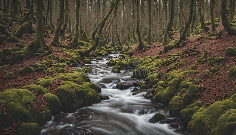 An Image of an Abstract Photograph of a Stream in a Stock Illustration ...