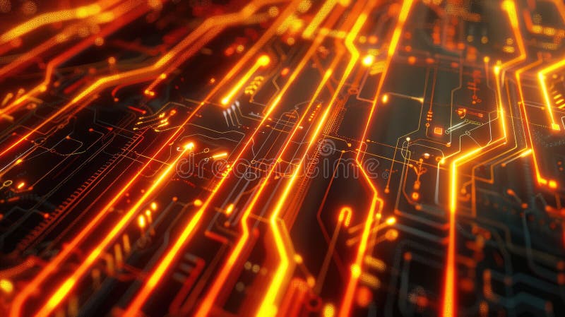 The Image is an Abstract Representation of a Computer Circuit Board ...