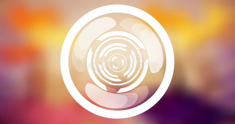 Image of Abstract Round Scanner Spinning Against Colorful Gradient ...